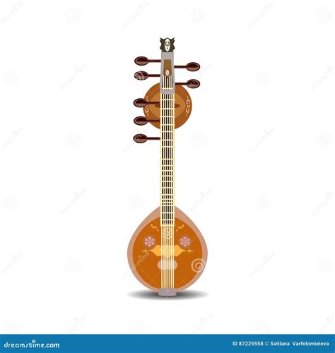 Vector Illustration Of Saraswati Isolated On White Background Stock