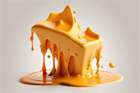 Premium Photo A Delicious Melting Cheddar Cheese Splash Hot Cheese Or