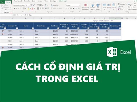 Áp dụng cách cổ định giá trị trong excel hiệu quả