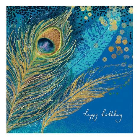 Peacock Feathers Happy Birthday Card Ocado