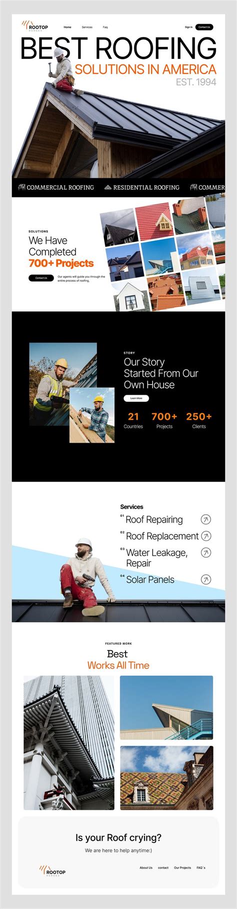 Roofing Website Design Landing Page Designed By Lazy Kar For
