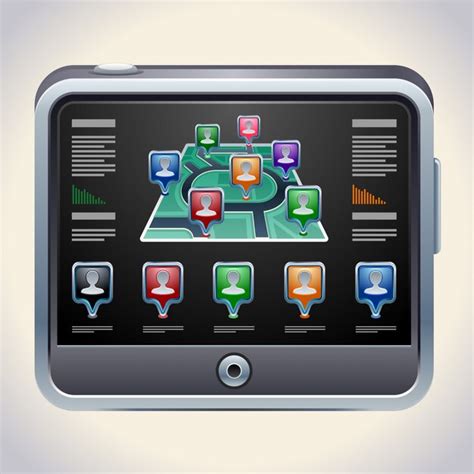 Premium Vector Gps With Colorful Map Pointers