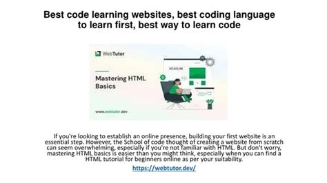 Ppt Best Code Learning Websites Best Coding Language To Learn First