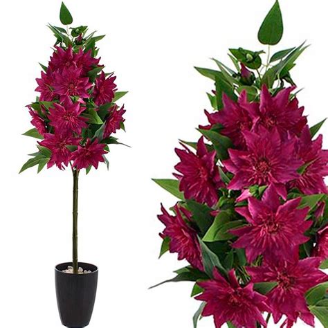 CLEMATIS DRZEWKO SZTUCZNE KWIATY ROŚLINA DONICA SZTUCZNE LIŚCIE GAŁĄZKI