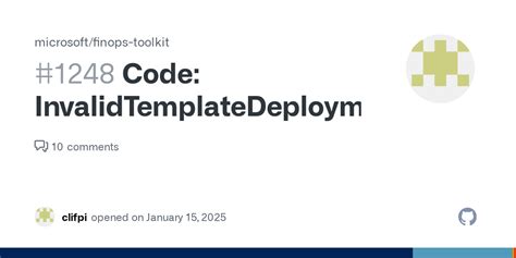 Code Invalidtemplatedeployment · Issue 1248 · Microsoftfinops