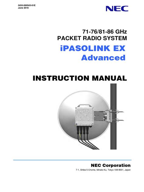 Installation Provisioning Manual Ipasolink Ex Advanced Sept2016 Pdf