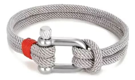 Pulseira náutica para homens e mulheres Shackle Milan Steel cor cinza