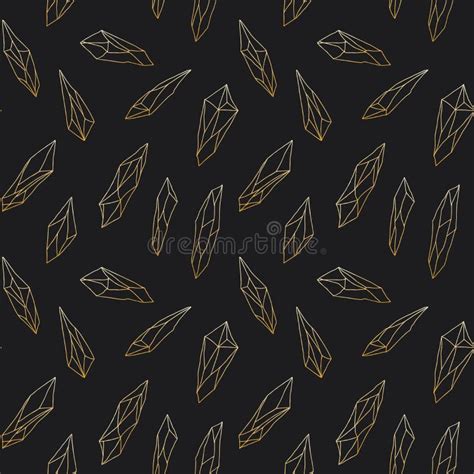 Crystal Or Natural Mineral Seamless Pattern Vector Illustration Stock