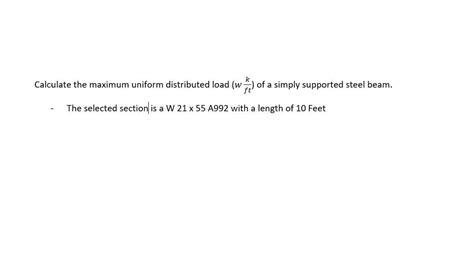 Solved Calculate The Maximum Uniform Distributed Load W Of