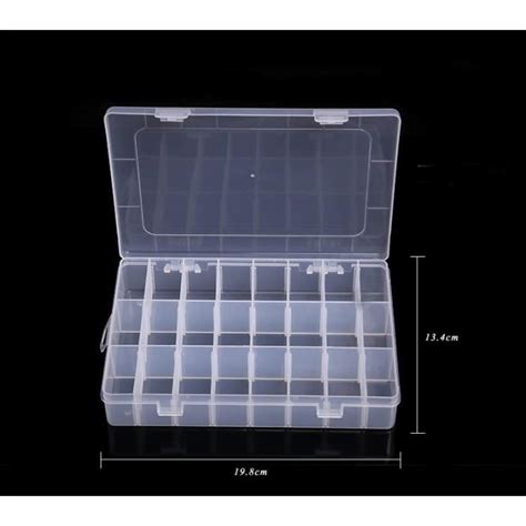 24 grilles Boîte de Rangement en Plastique à 28 Fentes Réglables