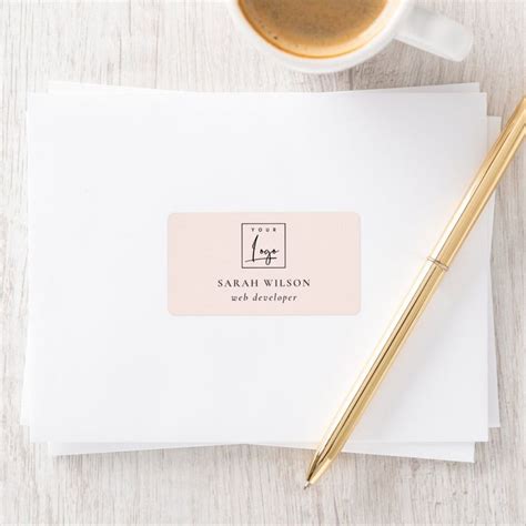 Simple Blush Pink Custom Promotional Business Logo Label Zazzle