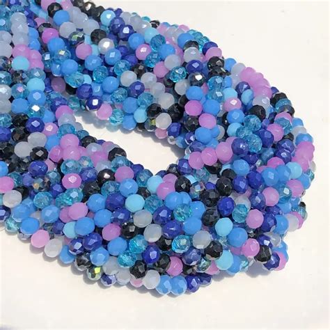 Blue Multicolor Rondelle Crystal Glass Beads Loose Temu Canada