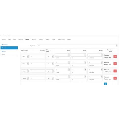 Opencart Product Options Based On Customer Groups Opencart Product Options Based On Customer Groups