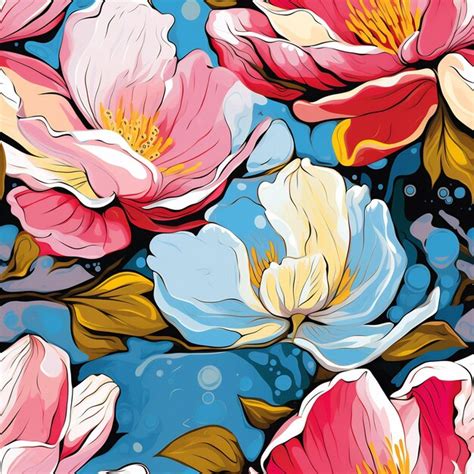 Premium AI Image A Colorful Painting Of Flowers With The Words Quot