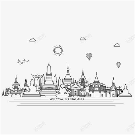 线性泰国手绘矢量图 元素 免抠png 设计图片 免费下载 页面网页 平面电商 创意素材