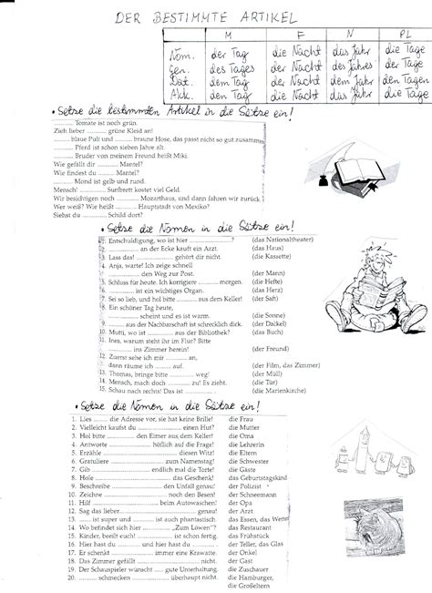 Aspekte Der Germanistik Der Bestimmte Artikel Deklination Und Übungen