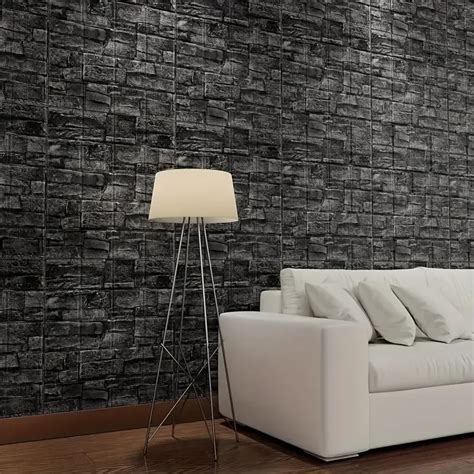 100 Pieces 3d Brick Wall Panels Black Gray Xpe Foam 3d Wallpaper