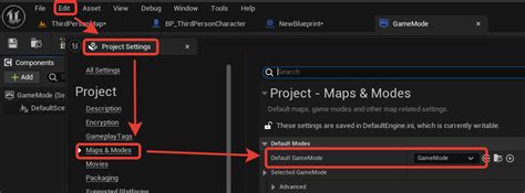 Unreal Engine Game Mode blueprint класс игрового режима UE5