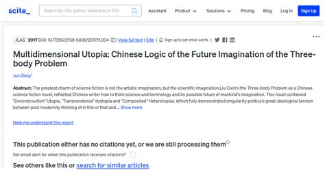 [citation Report] Multidimensional Utopia Chinese Logic Of The Future Imagination Of The Three