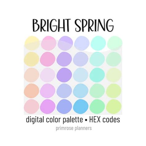 Spring Color Palette Etsy