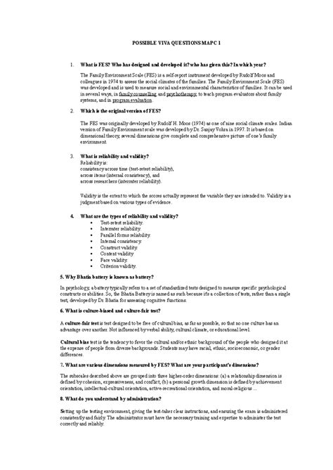 Viva Questions Possible Viva Questions Mapc 1 What Is Fes Who Has