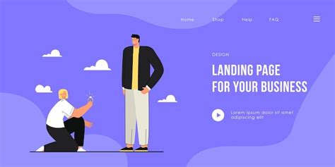 플랫 비즈니스 방문 페이지 템플릿 무료 벡터