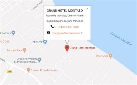 Contact Grand Hotel Montabo Cayenne