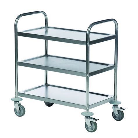 Economy Stainless Steel 3 Shelf Trolley 375609 Sby21216
