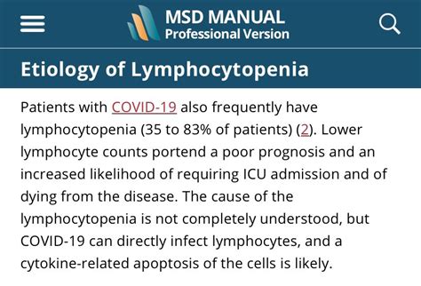 The Merck Manual Admits Sars Cov 2 Like Hiv Causes Lymphocytopenia