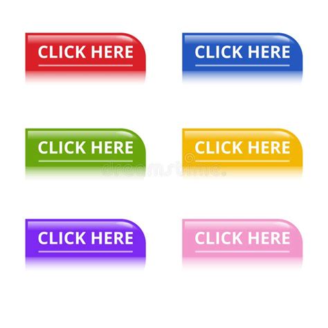 Click Here Web Button Template Illustration Design Stock Illustration