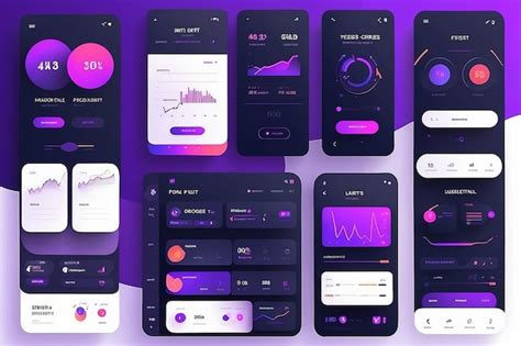 Premium Photo Different Ui Ux Gui Screens Fitness App And Flat Web