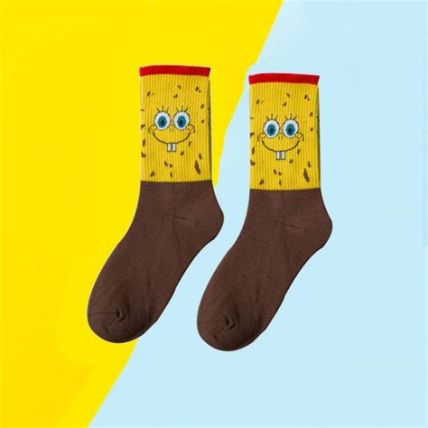 Памучни чорапи с героите от анимационния филм Спондж Боб Sponge Bob