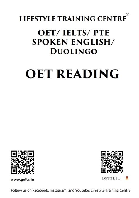 Oet Practice Book Lifestyle Training Centre®