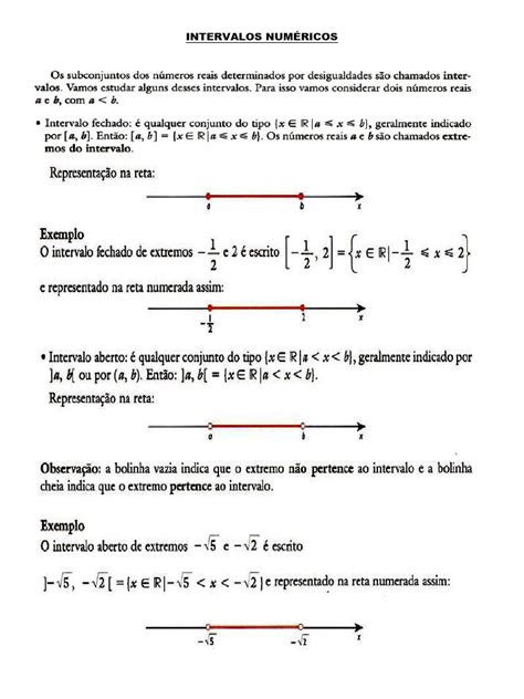 Intervalos NumÉricos Mais Exemplos Pdf