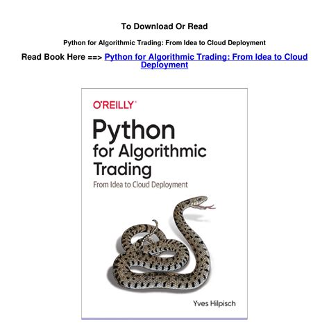 Download Pdf Python For Algorithmic Trading From Idea To Cloud