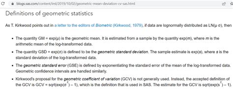 How To Find The Geometric Mean And Geometric Variance From Lognormal