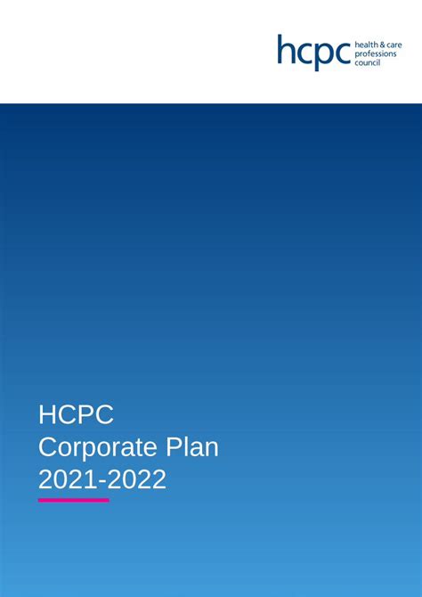 Pdf Hcpc Corporate Plan 2021 2022 Dokumen Tips