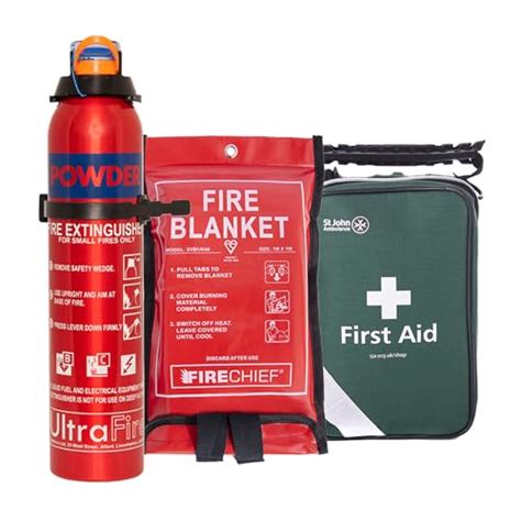 Ultrafire Fire Safety Kit 600g Powder Extinguisher St John Ambulance