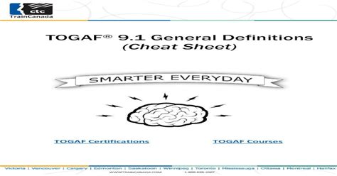 Pdf Togaf® 9 1 General Definitions Cheat Sheet Pdfslide Net