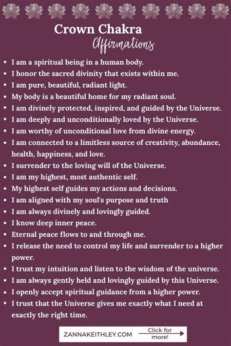 35 Crown Chakra Affirmations For Spiritual Connection Artofit