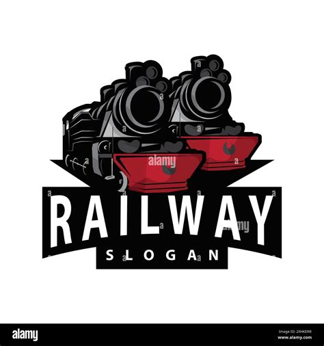 Steam Train Logo Vector Illustration Old Train Silhouette Vintage Locomotive Design Template