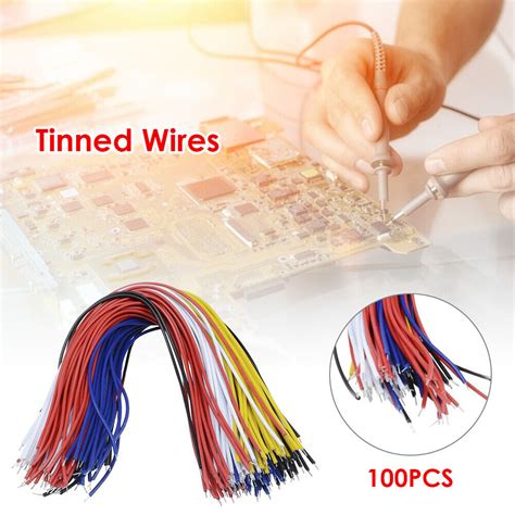 Au 100pcs Tin Plated Pcb Solder Cable Fly Jumper Wire Copper Conductor