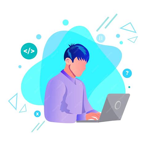 Premium Vector Programmer Working Modern Flat Concept For Web Banner Design