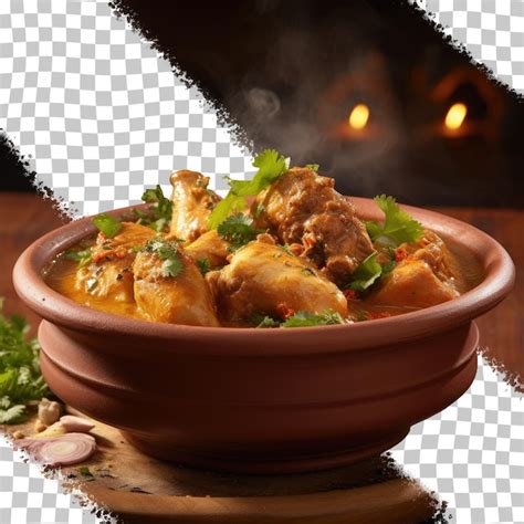 Premium PSD Steamy Chicken Curry Served In A Bowl Shown In A Close Up Shot