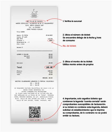 Madero Restaurante Ticket Factura