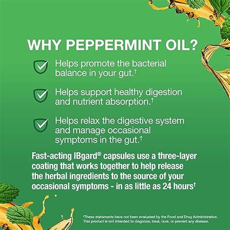 Ibgard Gut Health Supplement Peppermint Oil Capsules For Abdominal Comfort 192