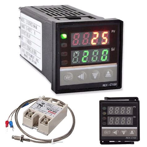 Digital Lcd Pid Rex C100 Temperature Controller Set K Thermocouple