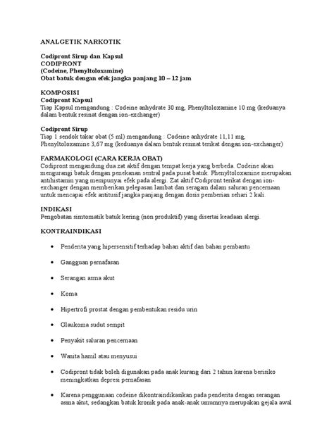 Codipront Sirup Dan Kapsul Pdf