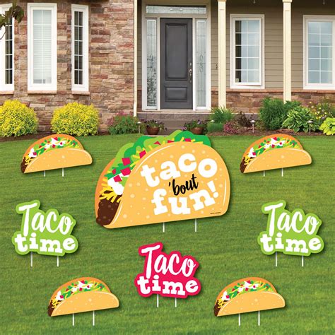 Taco Bout Fun Yard Sign And Outdoor Lawn Decorations Mexican
