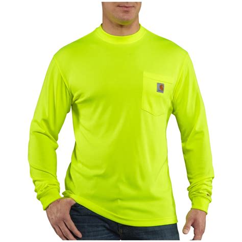 Mens Carhartt® Force™ High Visibility Long Sleeve T Shirt 282569 T Shirts At Sportsmans Guide